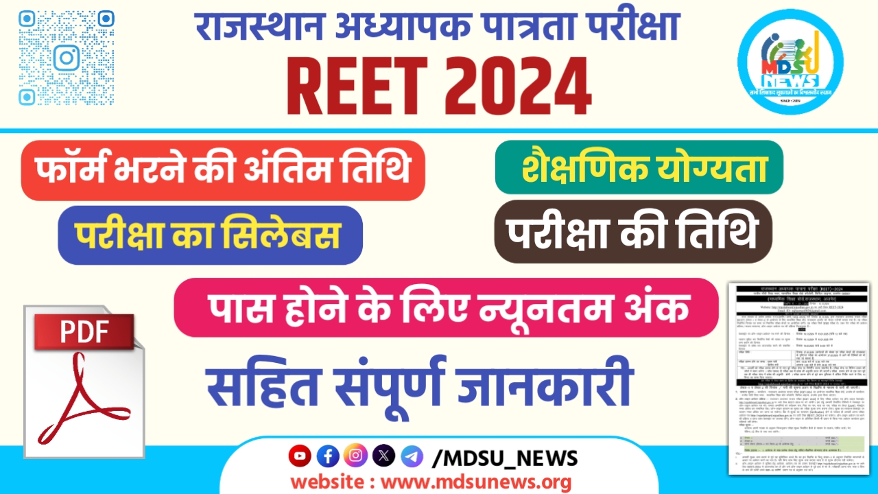 REET 2024 के लिए नोटिफिकेशन जारी - RajEDUinfo